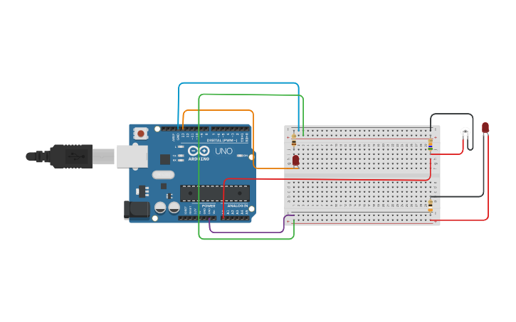 Circuit design Sensor de pulso cardiaco - Tinkercad
