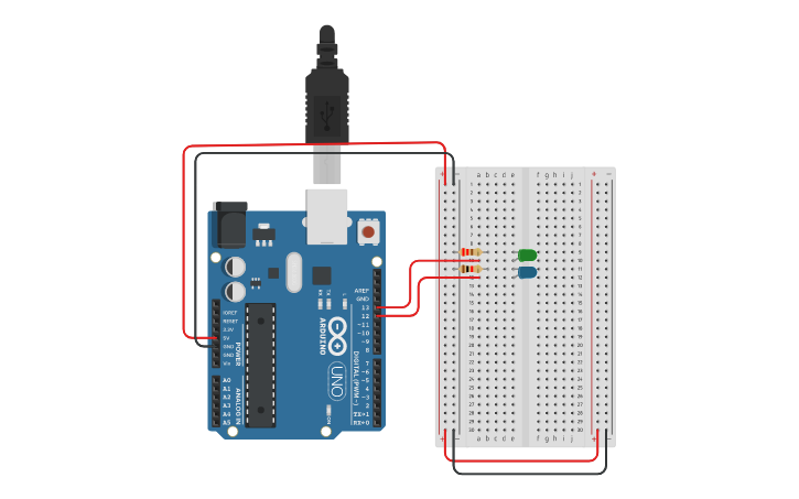 Circuit design Blink Led - Tinkercad