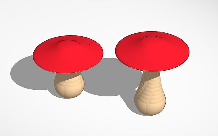 3D design fungus template model - Tinkercad