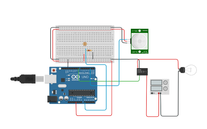 Circuit design Light on off | Tinkercad