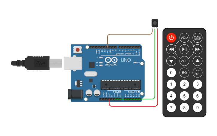 Circuit design Sensor Infrarrojo - Tinkercad