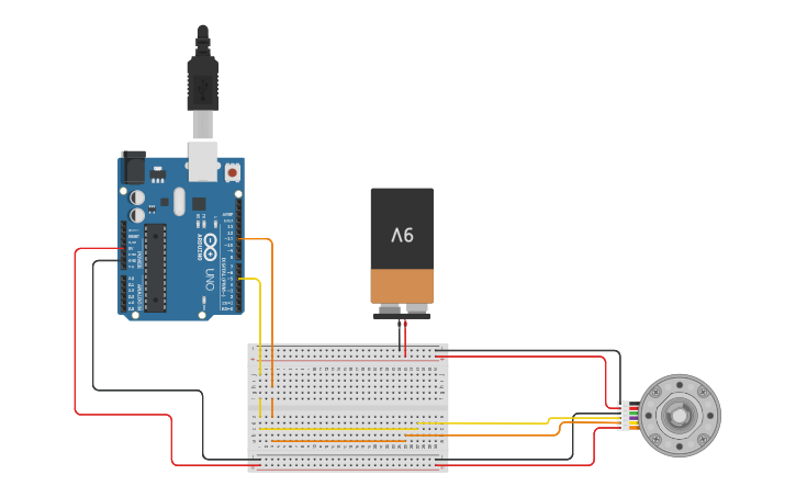 Circuit design Servo motor with encoder - Tinkercad