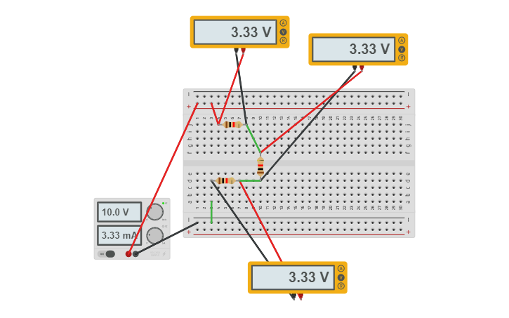 Circuit design Circuito en Serie | Tinkercad