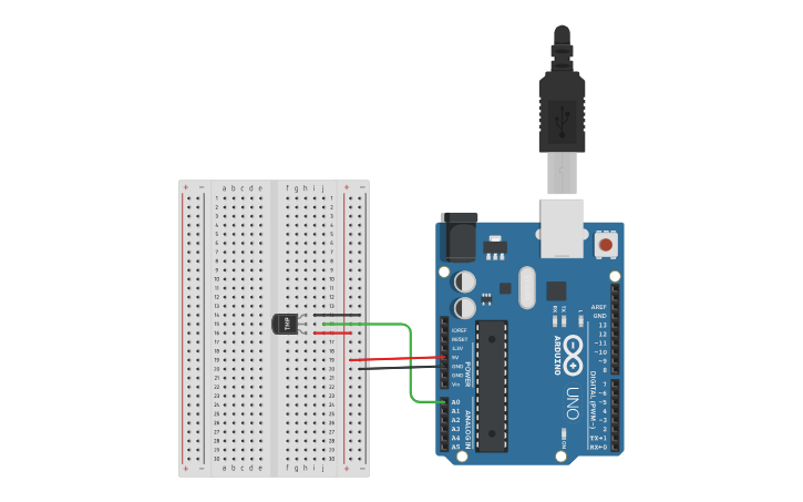 Circuit Design Sensor De Temperatura Tinkercad