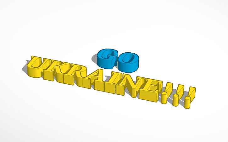 3D design GO UKRAINE - Tinkercad