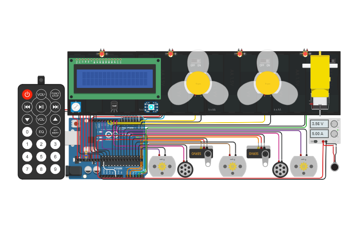 Circuit design IR ALL FUNCTIONS = 10 MOTORS - Tinkercad