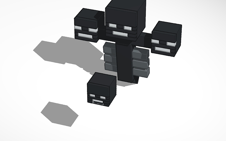 3D design minecraft Wither shooting skulls - Tinkercad