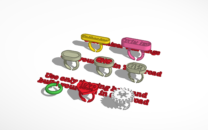 3D design Text Ring Templates - Tinkercad