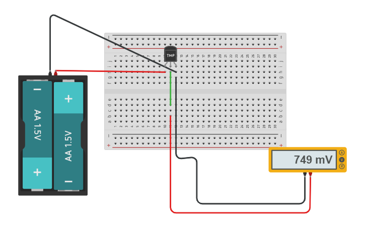 Circuit design temperature sensor - Tinkercad