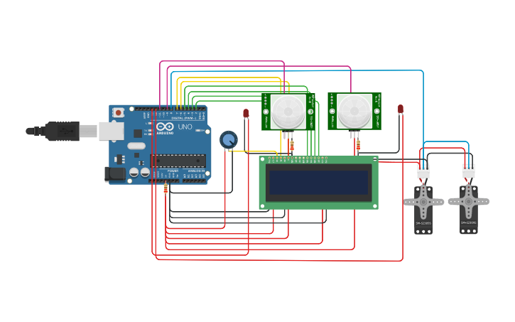 Circuit design Automatic Door Opening System Project - Tinkercad