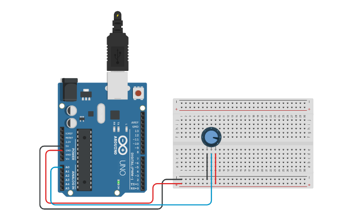 Circuit Design Potenciometro Tinkercad