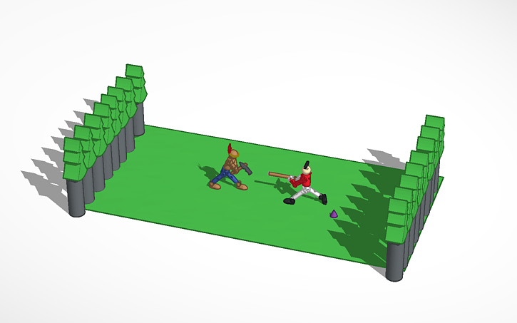 3D design Native and British soldier fight - Tinkercad