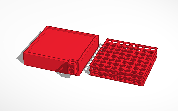 3D design GC/MS vial rack - Tinkercad