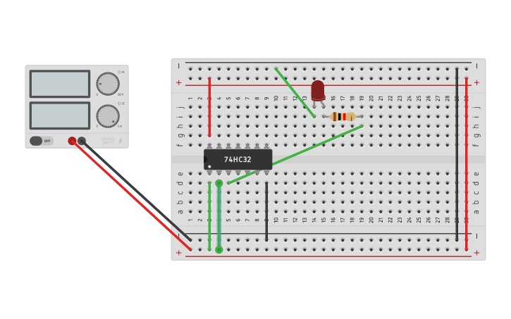Circuit design OR Gate | Tinkercad