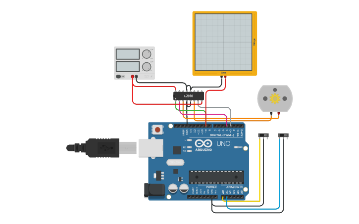 Circuit Design Arduino With Dc Motor Pwm Slider Switch Tinkercad