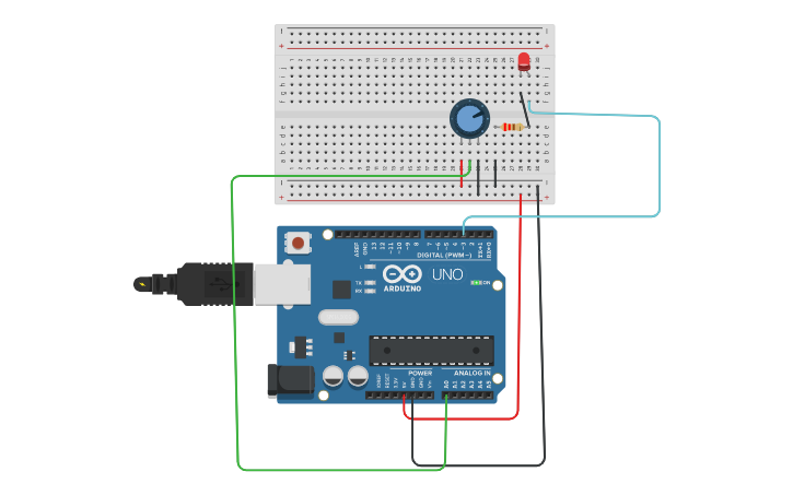 Circuit design analog pin - Tinkercad