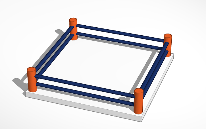 3D design boxing ring - Tinkercad