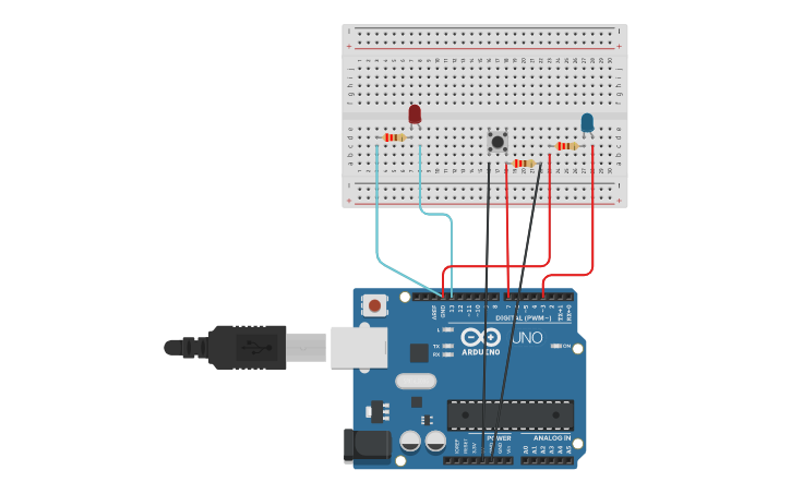Circuit design LEDS ambulancia - Tinkercad