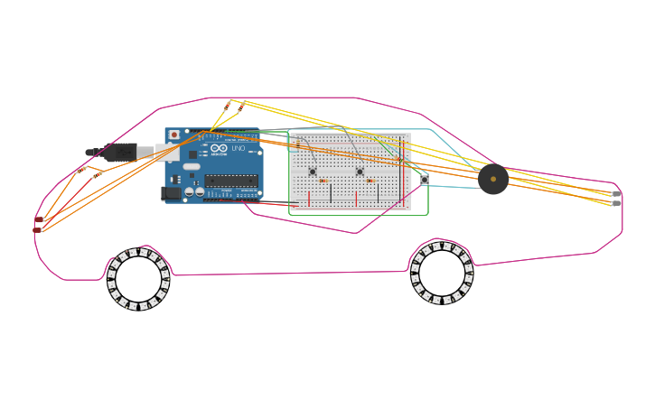 Circuit design Car ECE Final - Tinkercad