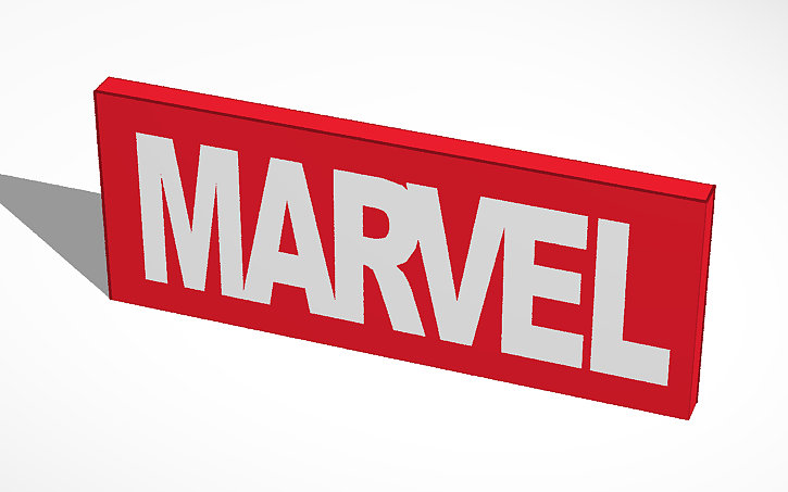 3D design Marvel Logo - Tinkercad