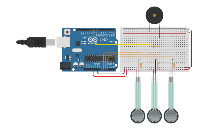 Circuit design EXPERIMENT 6.C. MUSICAL KEYBOARD - Tinkercad