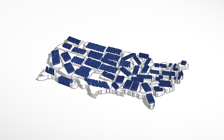 3D design us puzzle map - Tinkercad