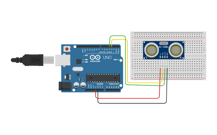 Circuit design Ultrasonic-Arduino - Tinkercad