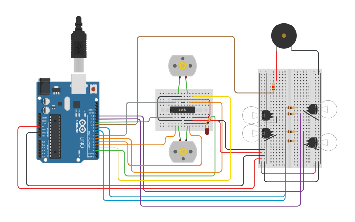 Circuit design Robotic Car Controller - Tinkercad