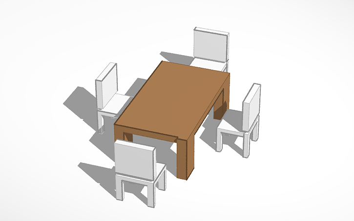 3D design Table + Chair | Tinkercad