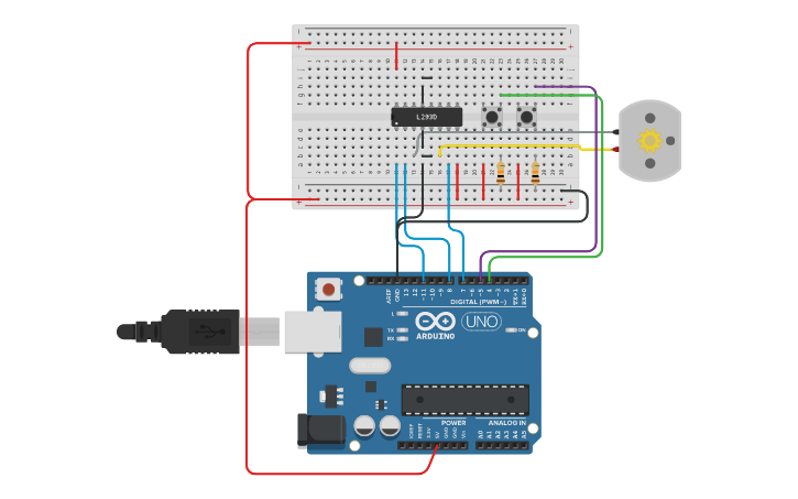Circuit design Elevador - Tinkercad