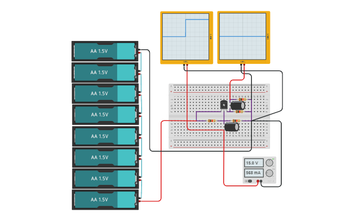 Circuit design Proyecto 2 - Colector Común - Tinkercad