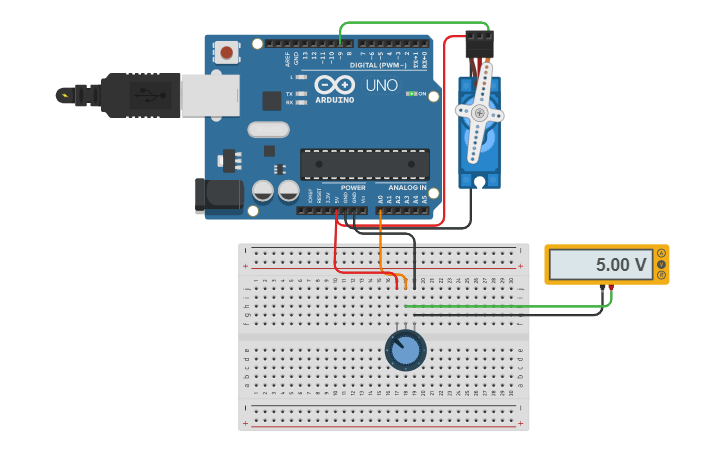 Circuit design ćw 2 Servo Natalia | Tinkercad