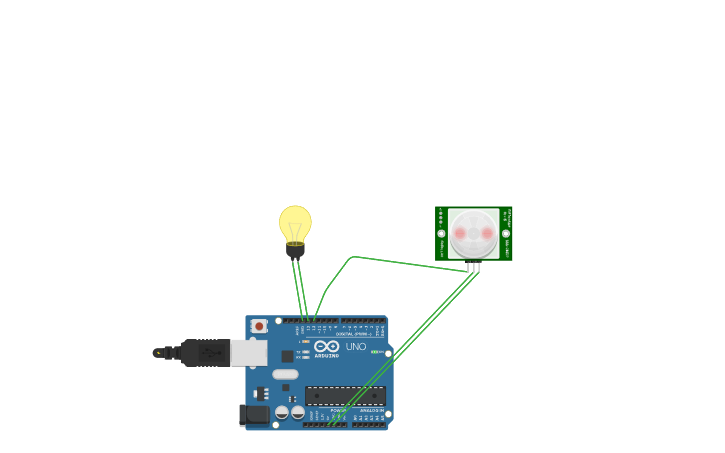 Circuit design pir light - Tinkercad