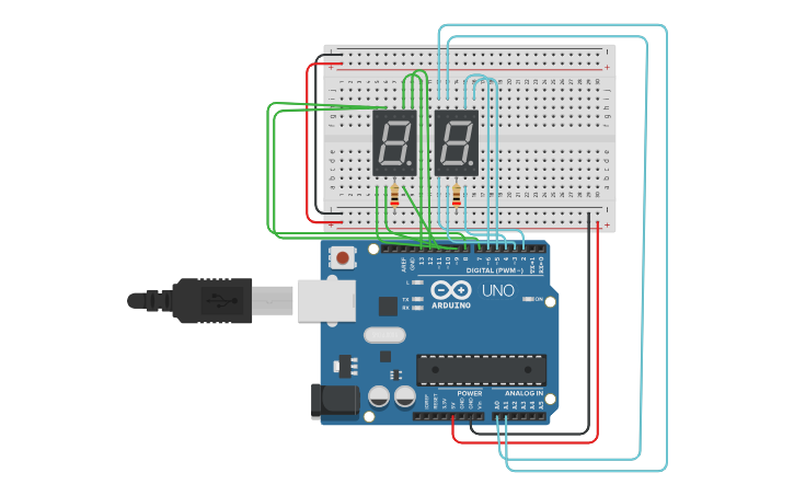 Circuit design Copy of ejercicio 7 B - Tinkercad