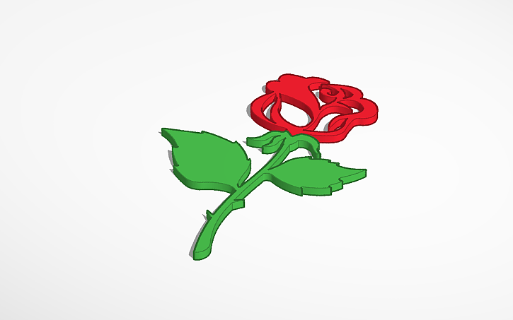 3D design 2D 2-Piece Rose - Tinkercad