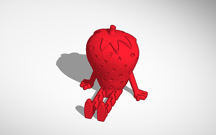 3D design Sitting Strawberry - Tinkercad