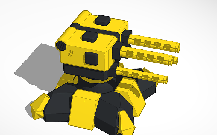 3D design GoldMour Themed (Hellfire) Machine Gun Turret | Tinkercad
