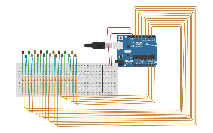 Circuit Design Multiple Led Blinking Tinkercad