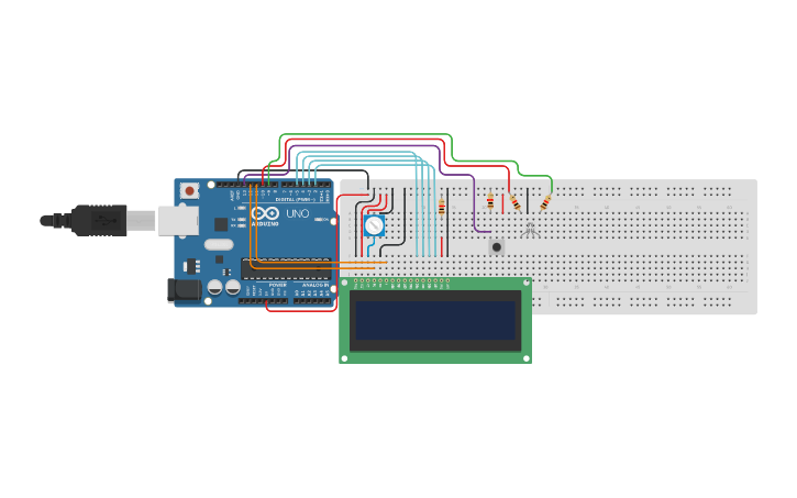 Circuit design LCD screen - Tinkercad
