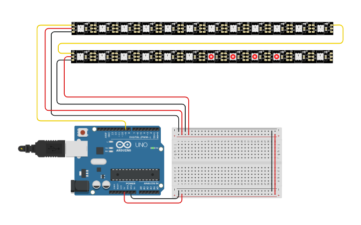 Circuit design Neopixel - Tinkercad