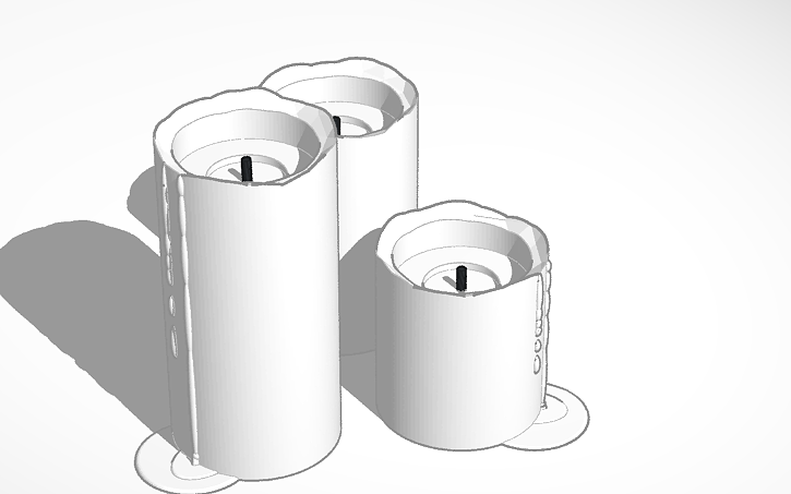 3D design Large Candles with Drips - Tinkercad