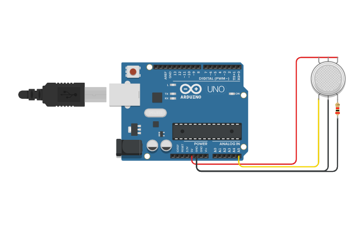 Circuit Design Gas Monitoring Tinkercad