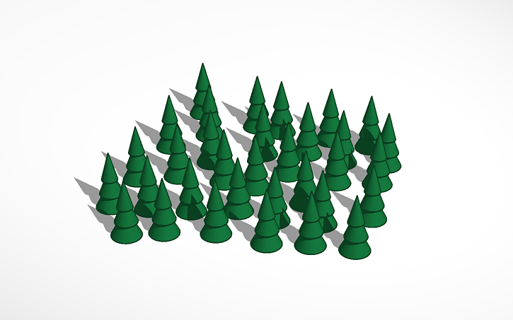 3D design evergreen forest - Tinkercad