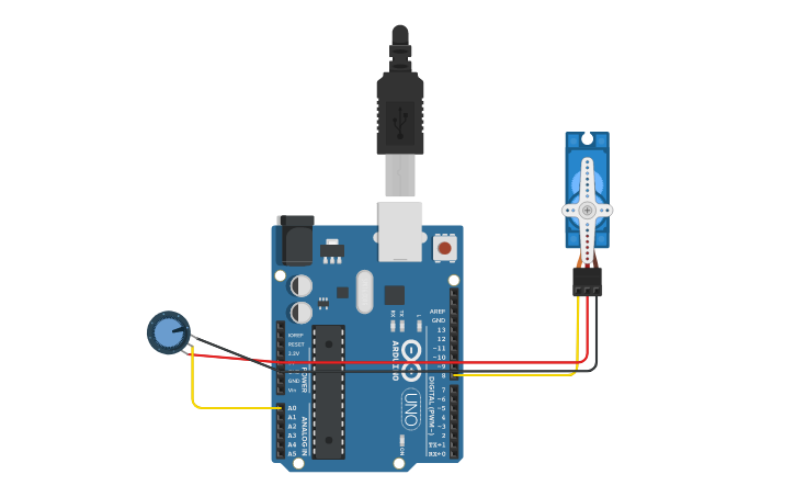 Circuit design 1.) Servo motor - Tinkercad