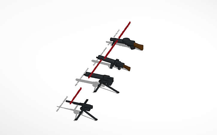 3D design ww1 machine guns - Tinkercad