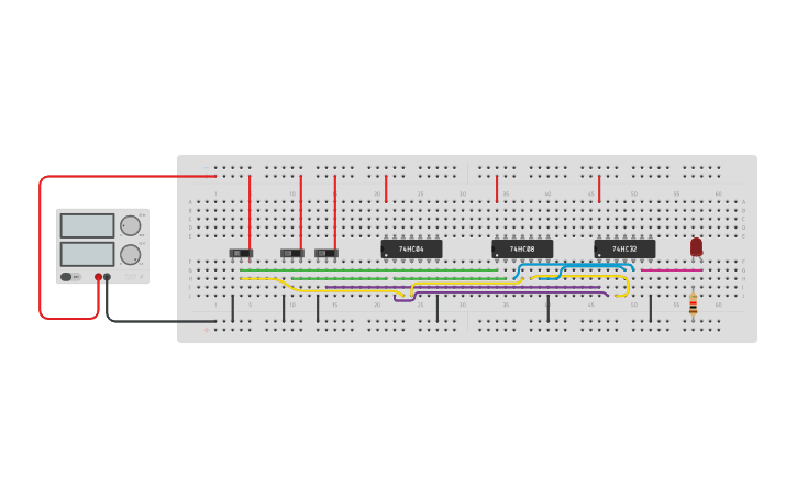Circuit design USING BASIC GATES - Tinkercad