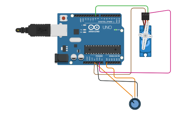 Circuit Design Servo 1 Tinkercad