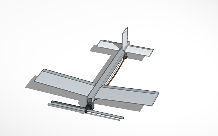 3D design Rubberband powered monoplane - Tinkercad
