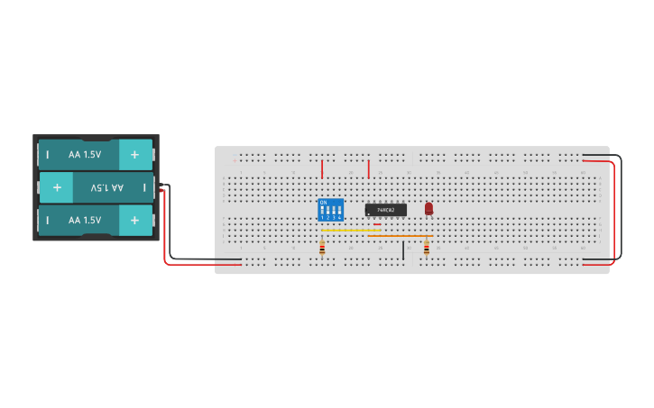 Circuit design Puerta NOT con NOR | Tinkercad