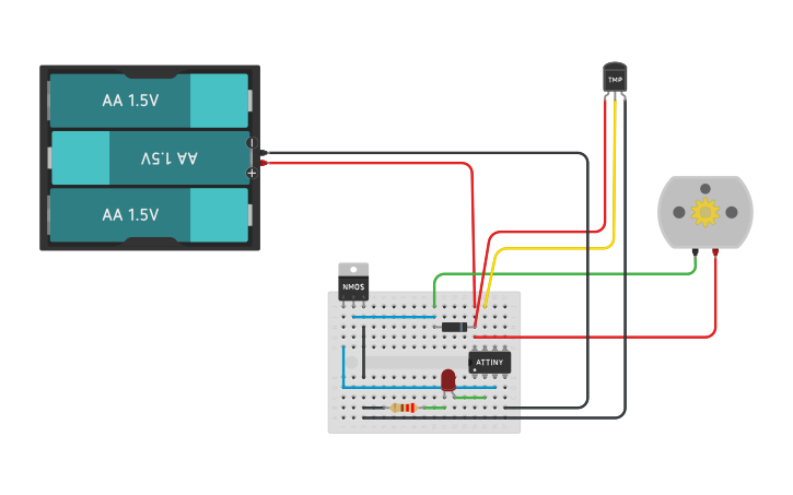 Circuit design DHT11 Fan Control - Tinkercad